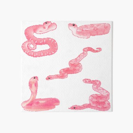 "Pink Python Pixel Sticker Pack" Art Board Print by NyloGram | Redbubble