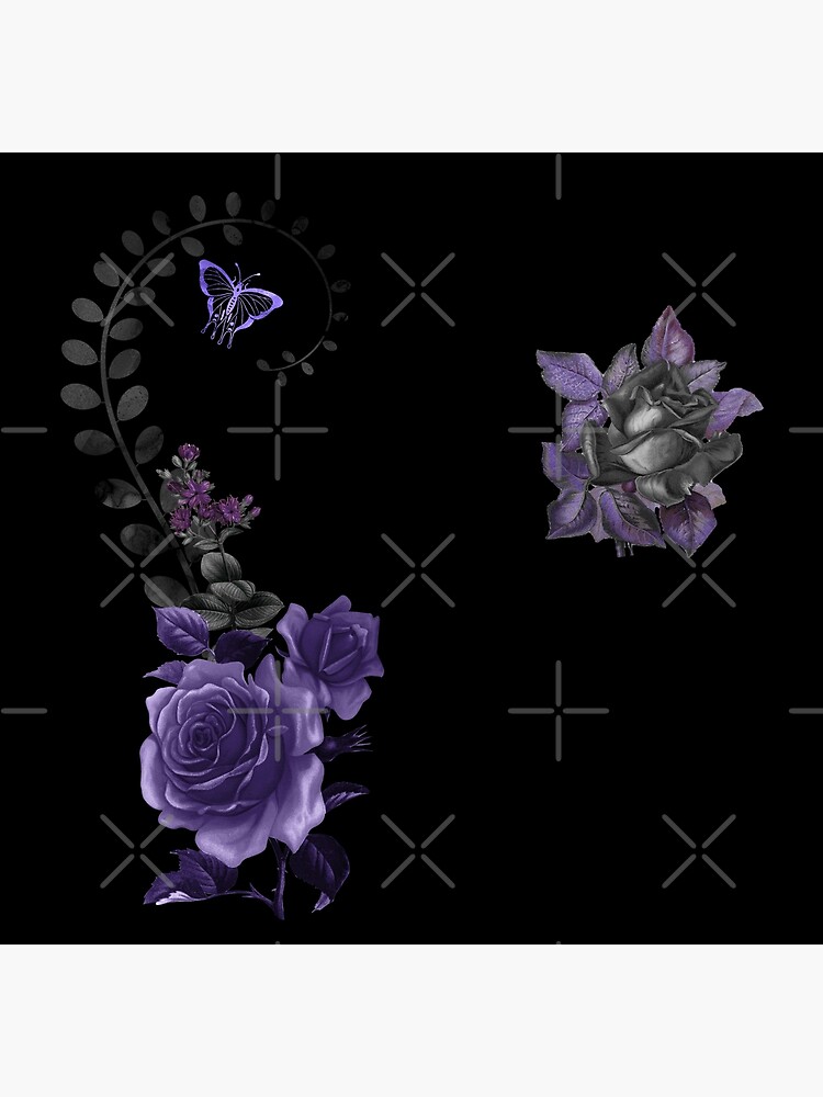 "Delicate Purple Goth Roses with a Butterfly Design" Poster for Sale by ...