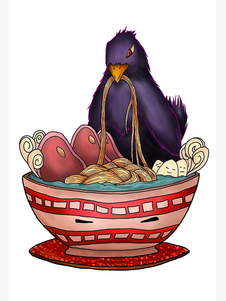 "Raven eats ramen" Poster for Sale by PetterPixels | Redbubble