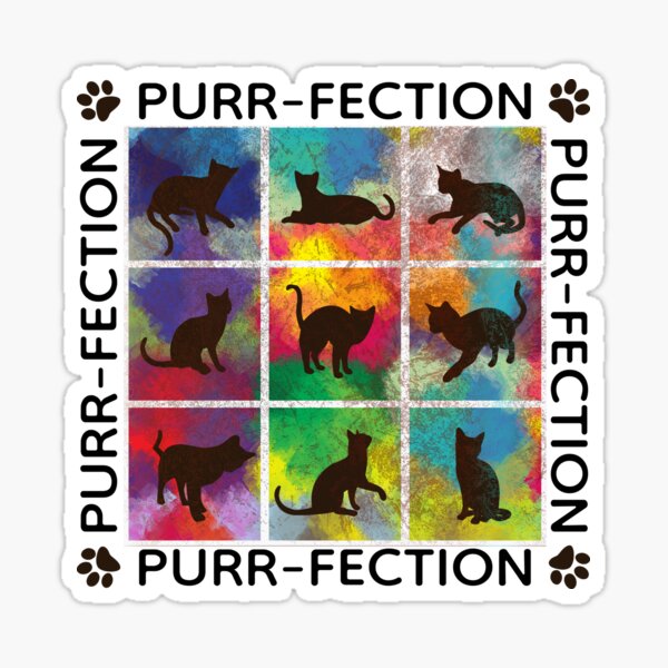 "Purr-fection - cats" Sticker for Sale by i-cottagedesign | Redbubble
