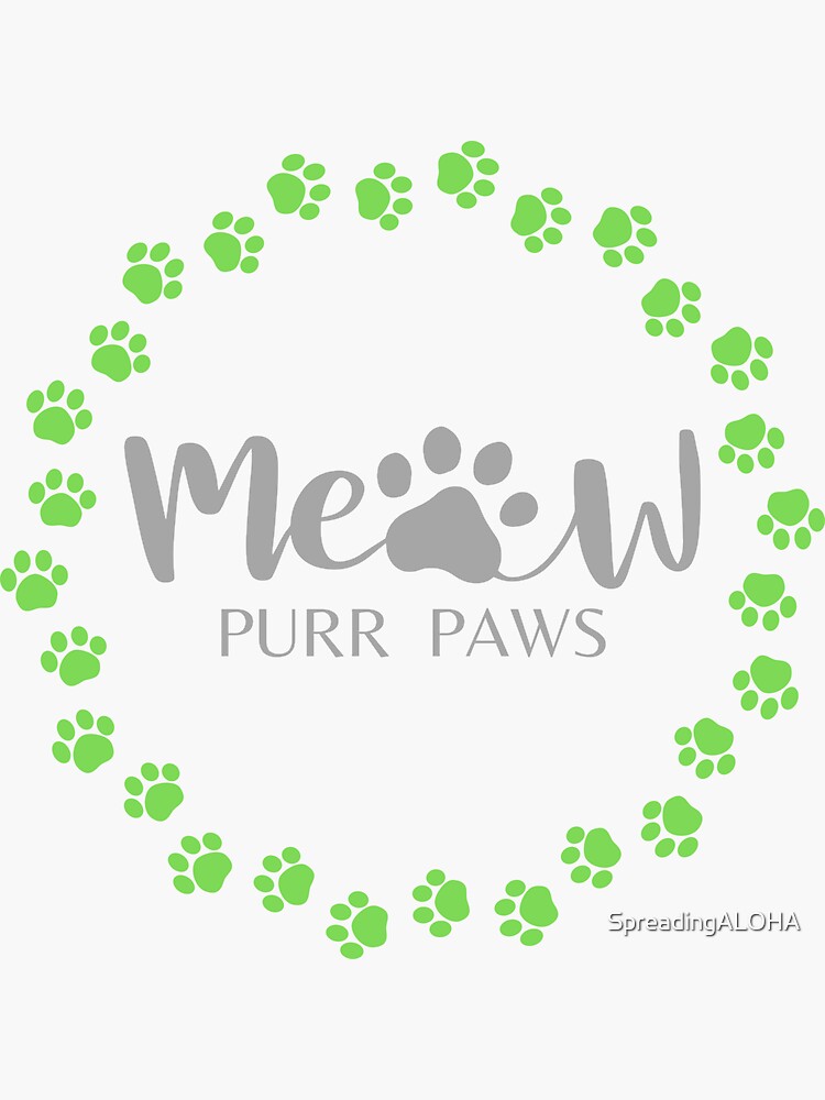 "Purr Paw Halo" Sticker for Sale by SpreadingALOHA | Redbubble