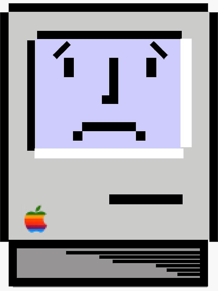 "Sad Mac - Vintage Apple Design" Sticker by ernestosshop | Redbubble
