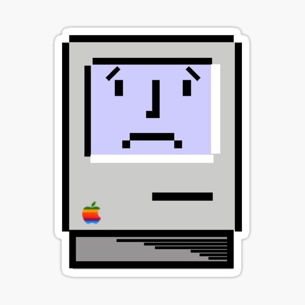 "Sad Mac - Vintage Apple Design" Sticker by ernestosshop | Redbubble