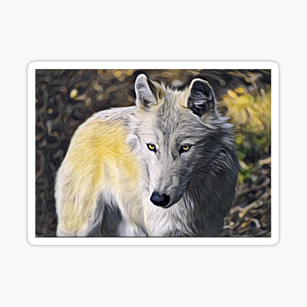 "White Gold Wolf" Sticker for Sale by wildlifezen | Redbubble