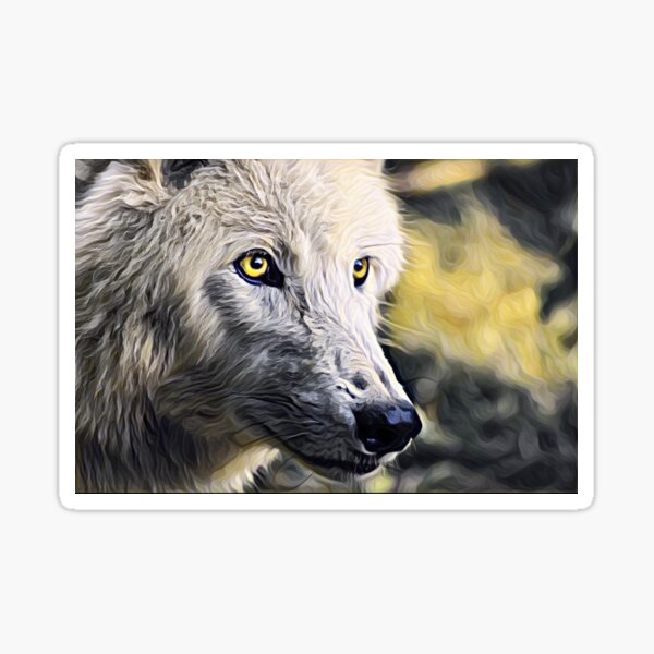 "White Gold Wolf" Sticker by wildlifezen | Redbubble