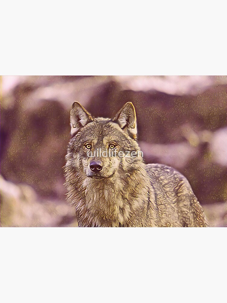 "Golden Wolf " Sticker for Sale by wildlifezen | Redbubble
