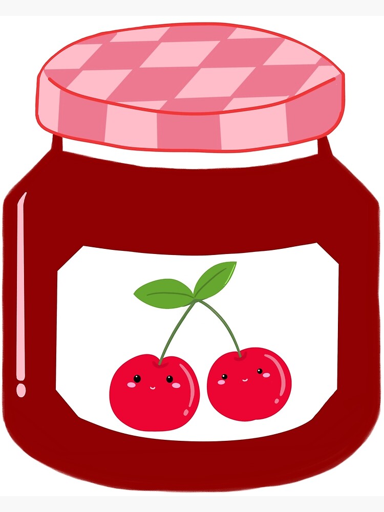 "Cherry Summer Red Jam Cartoon Illustration Design Cute Funny Kids Girl ...