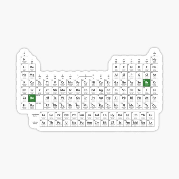 "Breaking Bad Periodic Table White" Sticker by it-itch-n-burns | Redbubble