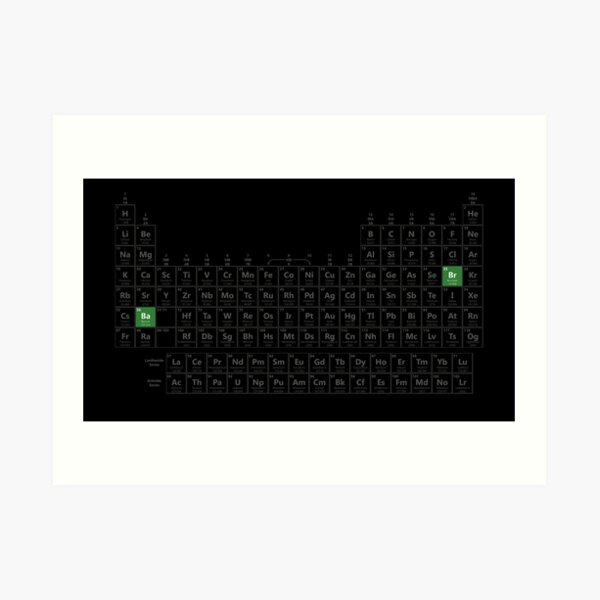 "Breaking Bad Periodic Table Black" Art Print for Sale by it-itch-n ...