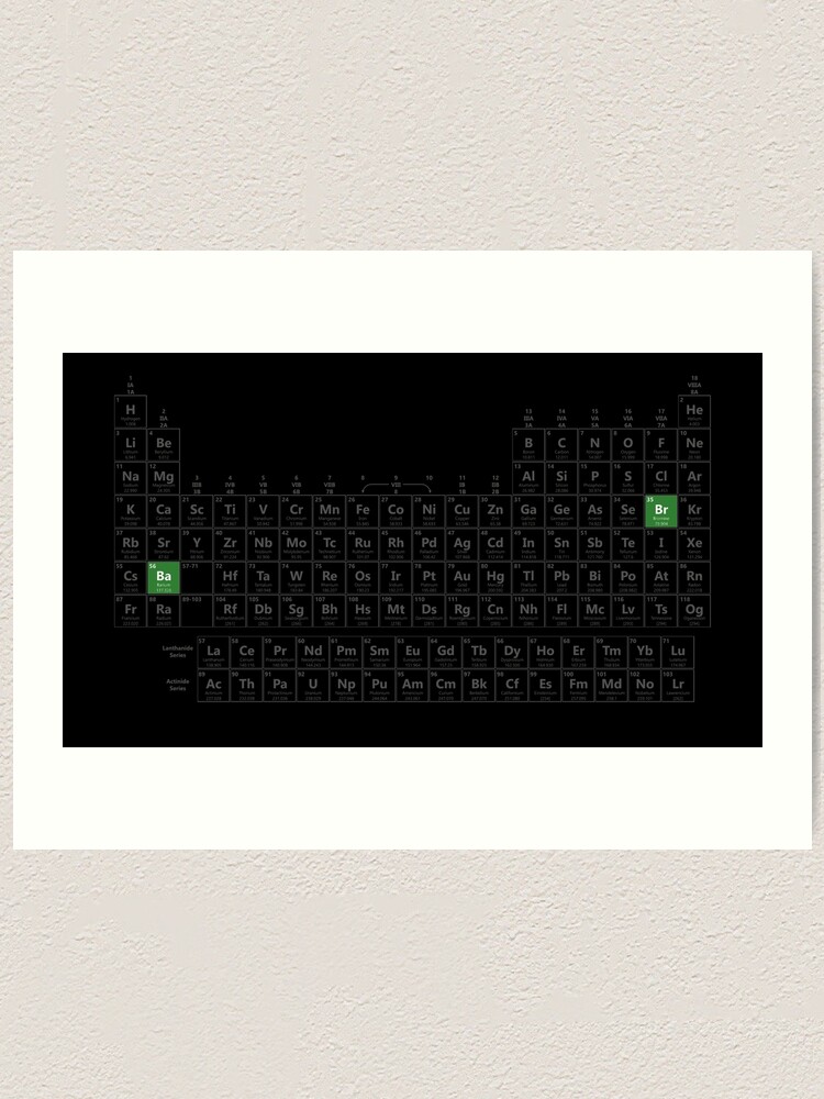 "Breaking Bad Periodic Table Black" Art Print for Sale by it-itch-n ...
