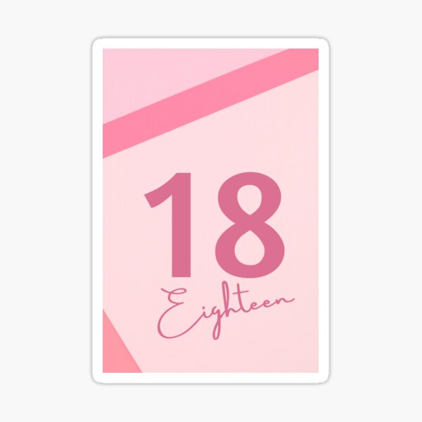 "18 Eighteen - Birthday" Sticker for Sale by JienChan26 | Redbubble