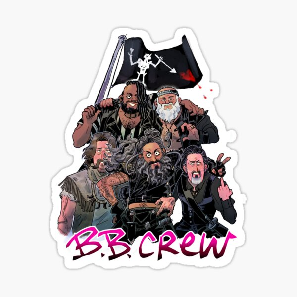 "BLACKBEARD_S CREW (plain) " Sticker for Sale by MurrderHusbands ...