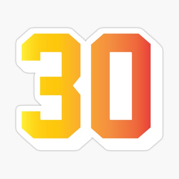 "Jersey Number 30 Yellow and Orange Gradient" Sticker by jiromie ...