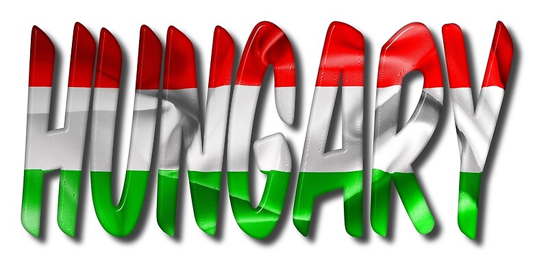 "Hungary Word With Flag Texture" by MarkUK97 | Redbubble
