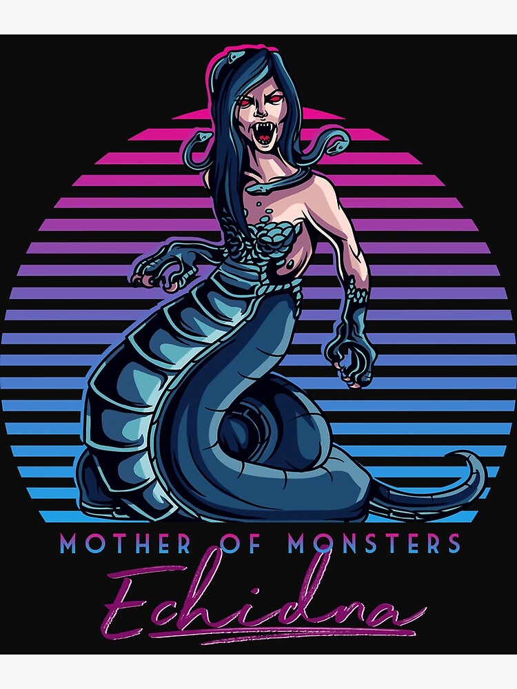 "Mother of Monsters Echidna Greek Mythology Gift 80s Neon Sticker" Art ...