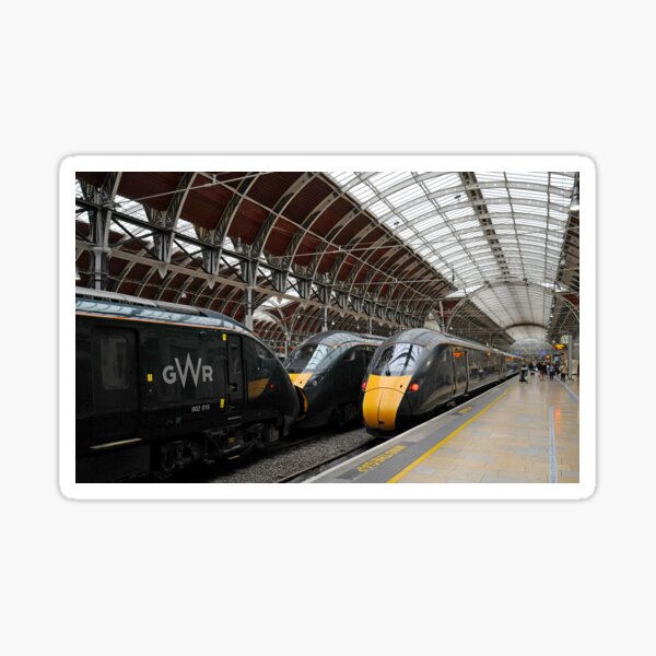 "GWR High Speed Class 800 trains at Paddington Station" Sticker by ...