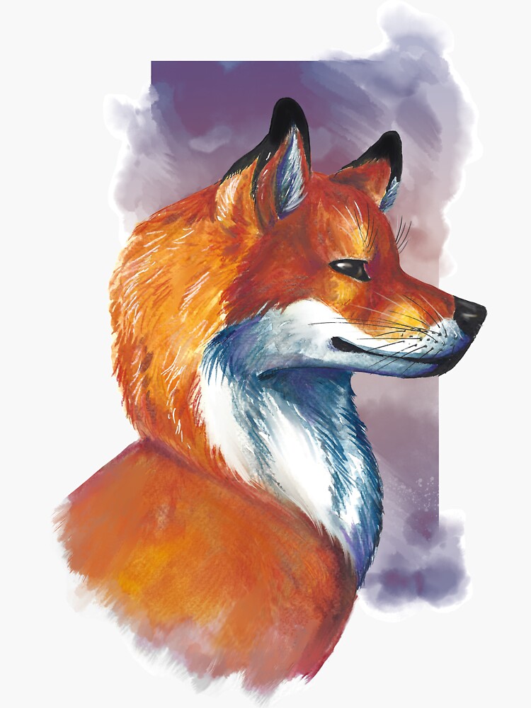 "Smart fox" Sticker by SandrinaHaug | Redbubble