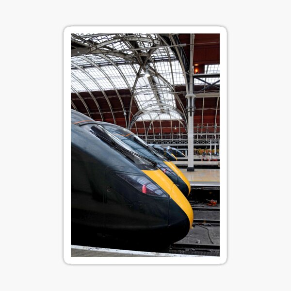 "GWR High Speed Class 800 trains at Paddington Station" Sticker by ...