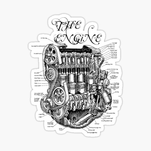 "THE ENGINE" Sticker for Sale by johnnyssandart | Redbubble