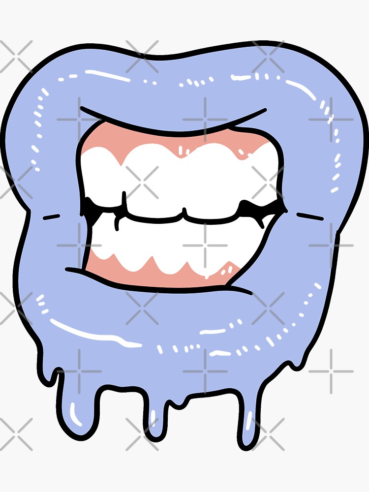 "Slime Lips Gritted Teeth" Sticker by SaradaBoru | Redbubble