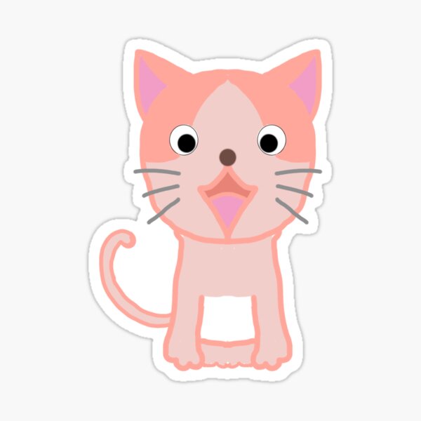 "Cute pink cat " Sticker for Sale by domenut1234 | Redbubble