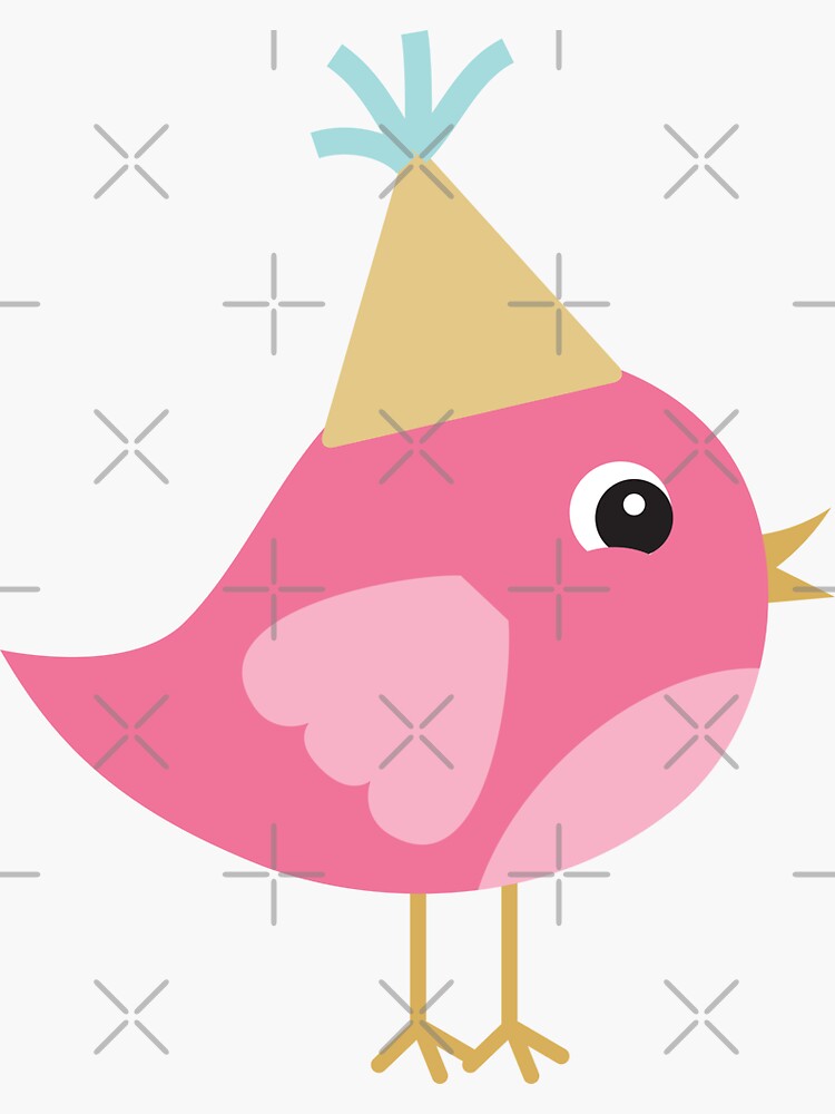 "Cute Pink Bird" Sticker by StudioShine | Redbubble