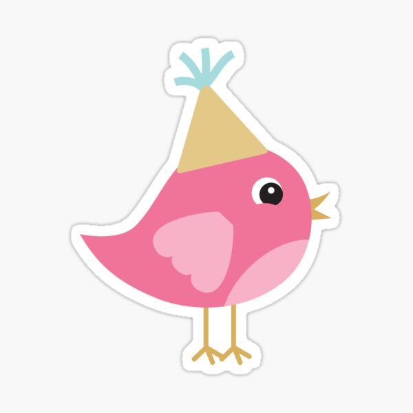 "Cute Pink Bird" Sticker by StudioShine | Redbubble