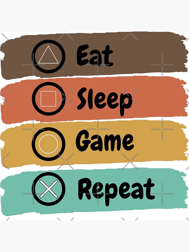 "Retro themed Game eat sleep repeat design" Poster by PetitJ | Redbubble