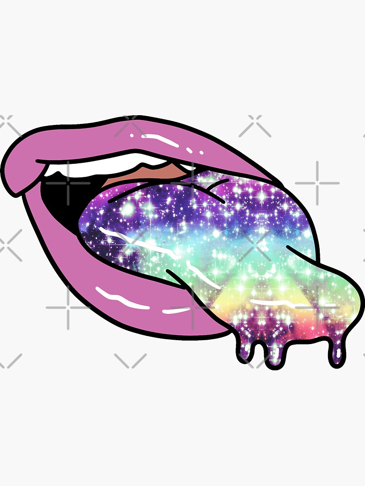 "Slimy Space Tongue and Lips" Sticker by SaradaBoru | Redbubble