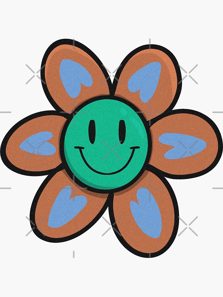 "Cute Smiley Face Flower " Sticker for Sale by casnicol | Redbubble