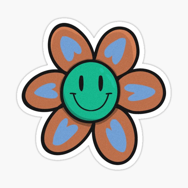 "Cute Smiley Face Flower " Sticker for Sale by casnicol | Redbubble
