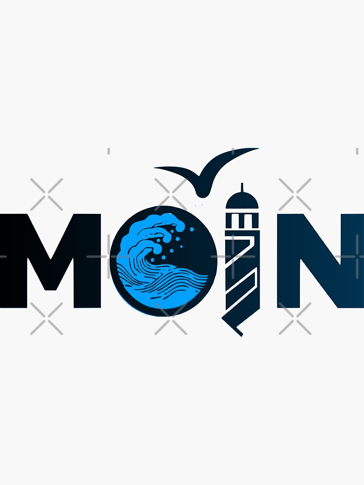 " Moin lettering North German greeting" Sticker by Ascooepics | Redbubble