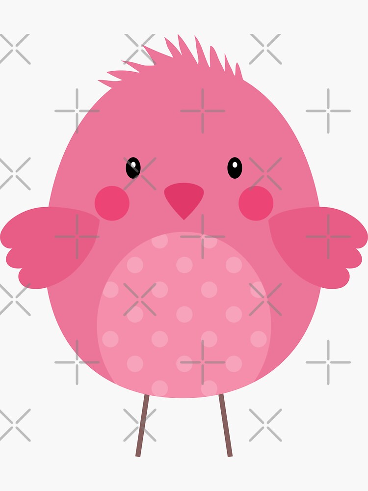 "Cute Pink Bird" Sticker for Sale by StudioShine | Redbubble