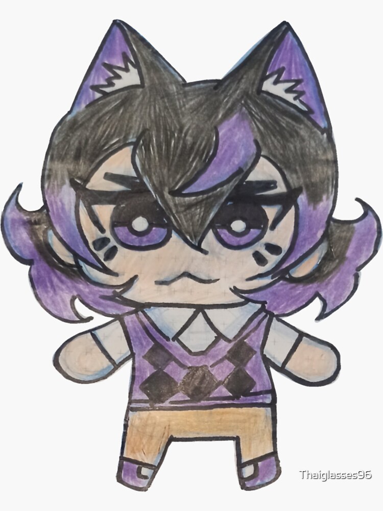 "Marketable Catboy Garry Plushie" Sticker by Thaiglasses96 | Redbubble