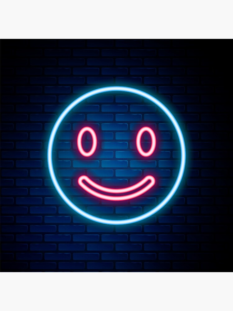 "' Neon Smiley '" Sticker by MARYMAXMAC | Redbubble