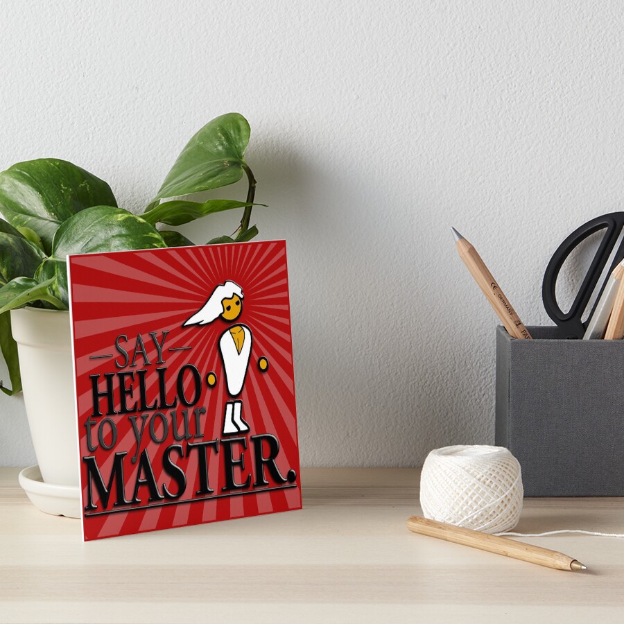 "Say HELLO to your MASTER. -Red-" Art Board Print by SpiritSeekers ...