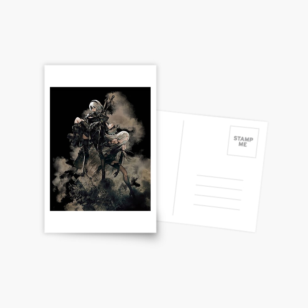"Nier: Automata Black" Postcard by CaptainBicBoi | Redbubble