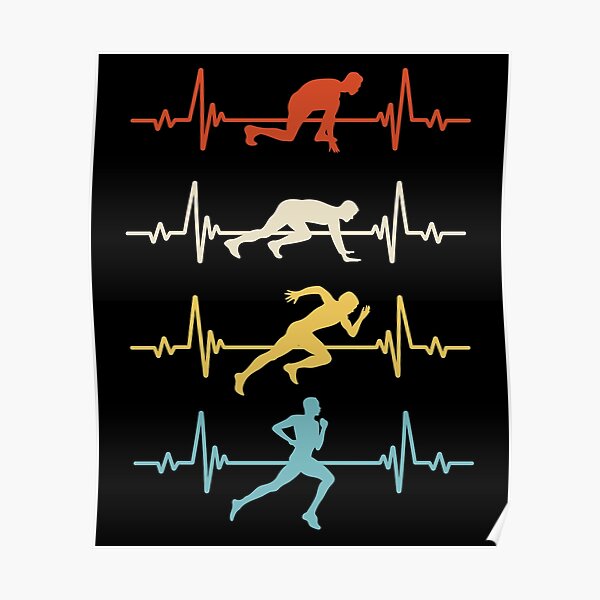 "Ultramarathon Marathoner Marathon Running Heartbeat" Poster for Sale ...