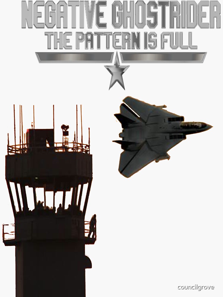 "Negative Ghostrider Top Gun Fly by" Sticker by councilgrove | Redbubble