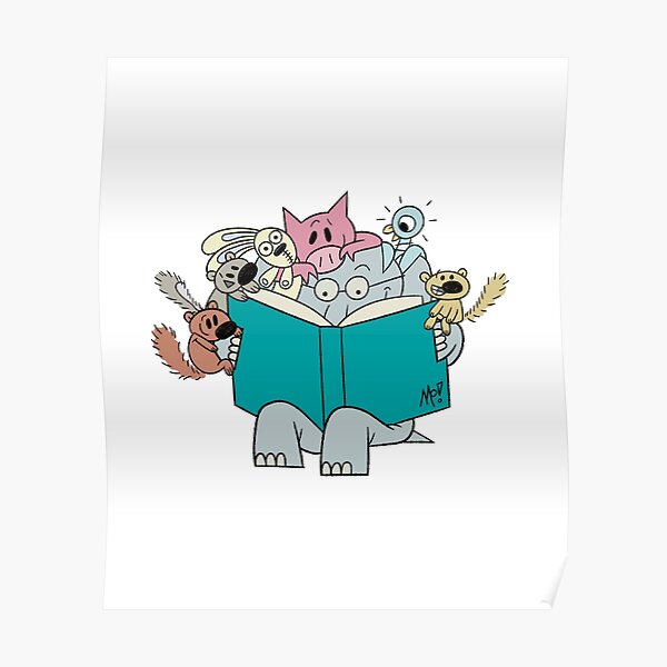 "Elephant and Piggie - Gerald and Piggie Reading" Poster for Sale by ...