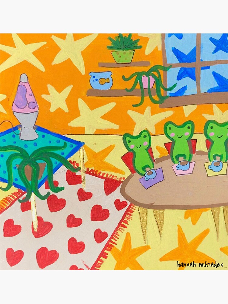 "frog tea party" Sticker for Sale by hannahmaybel777 | Redbubble