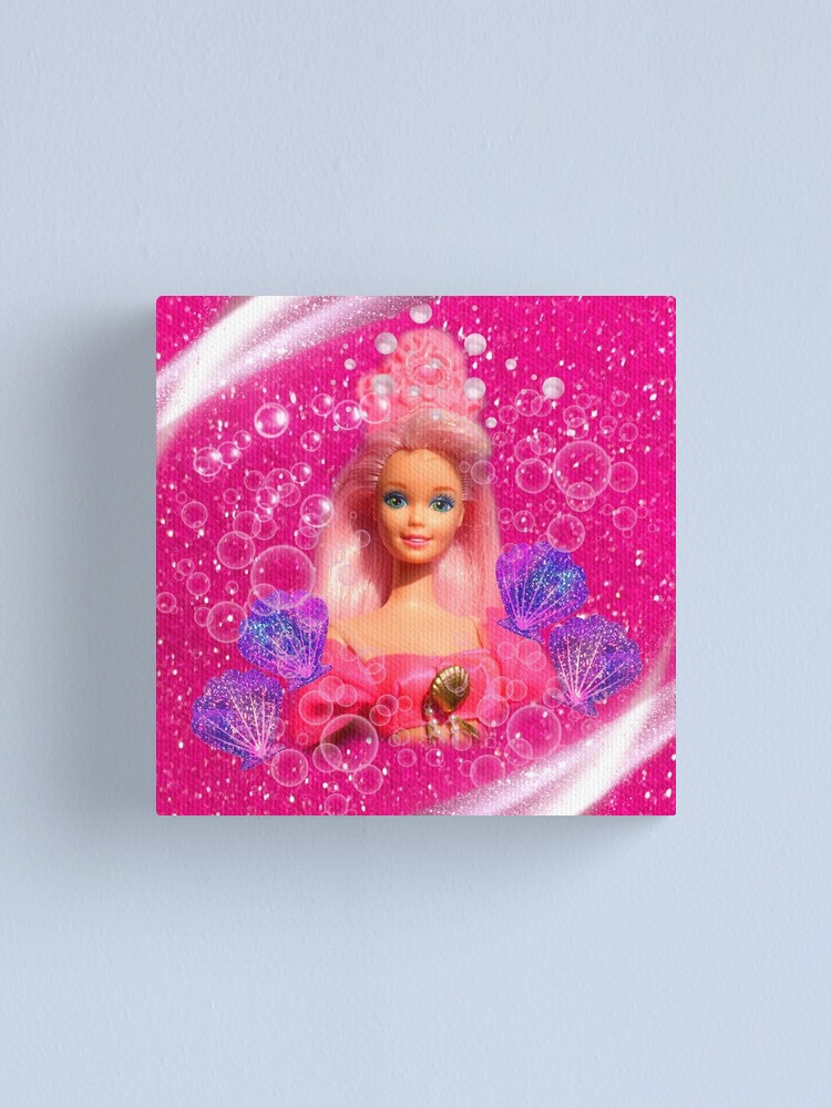 "Y2k aesthetics fountain mermaid Portrait " Canvas Print for Sale by ...