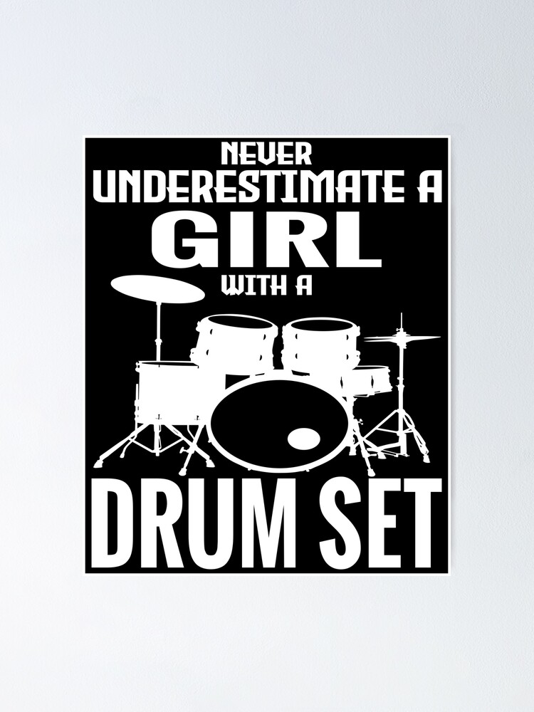 "Drum Set Percussion Lover Music Drummer Girls Drums" Poster for Sale ...