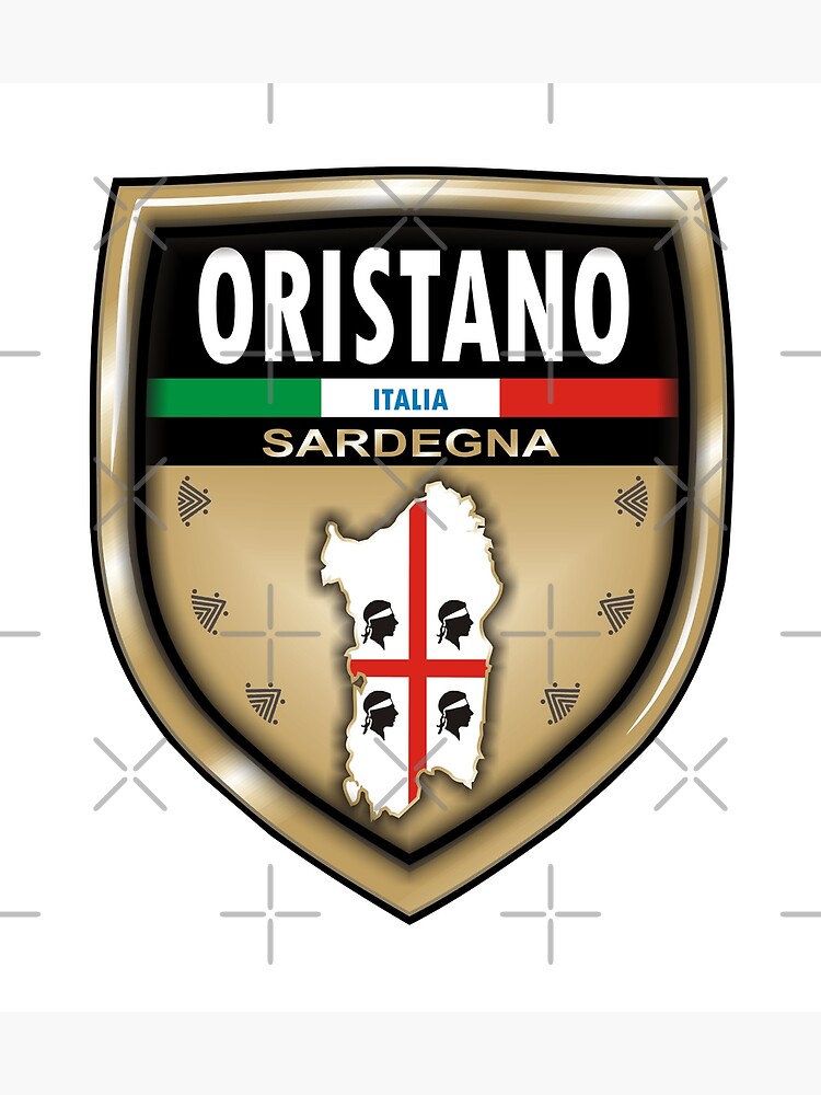 "Oristano Stemma Scudetto gold flag map quattro mori" Poster for Sale ...