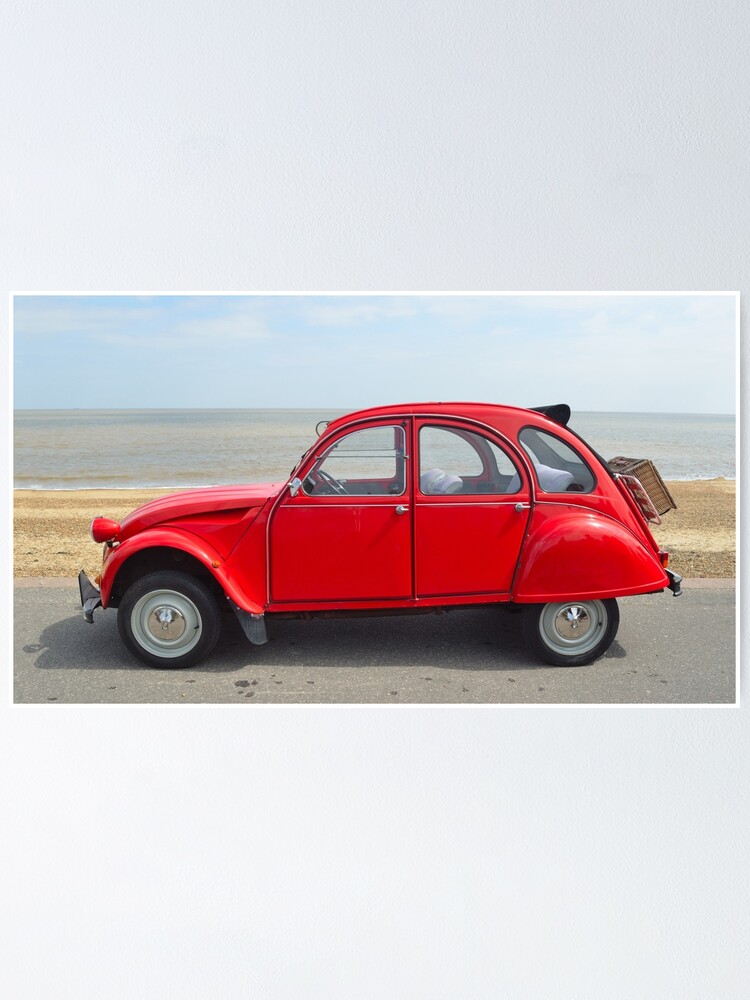 "Classic Red Citroen 2CV deux chevaux " Poster for Sale by Umdash919 ...