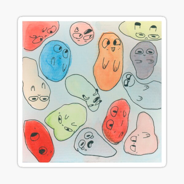 "Friendly Blobs" Sticker for Sale by Stonevillageart | Redbubble