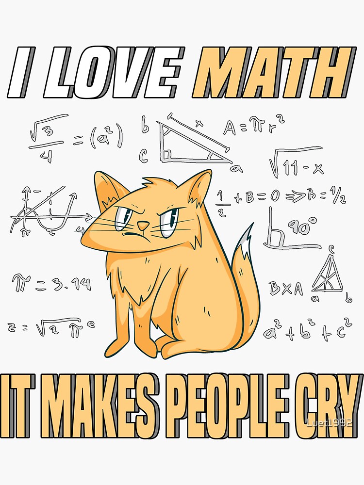 Pegatina «Me encantan las matemáticas, el gato, el gatito, el genio de ...
