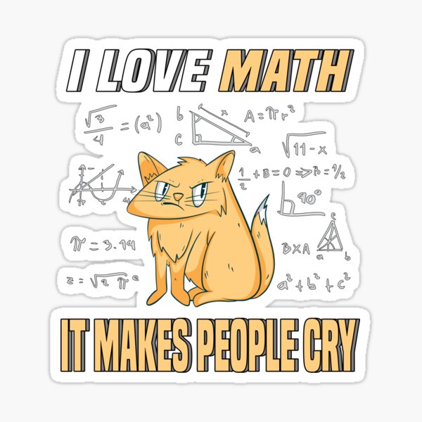 Pegatina «Me encantan las matemáticas, el gato, el gatito, el genio de ...
