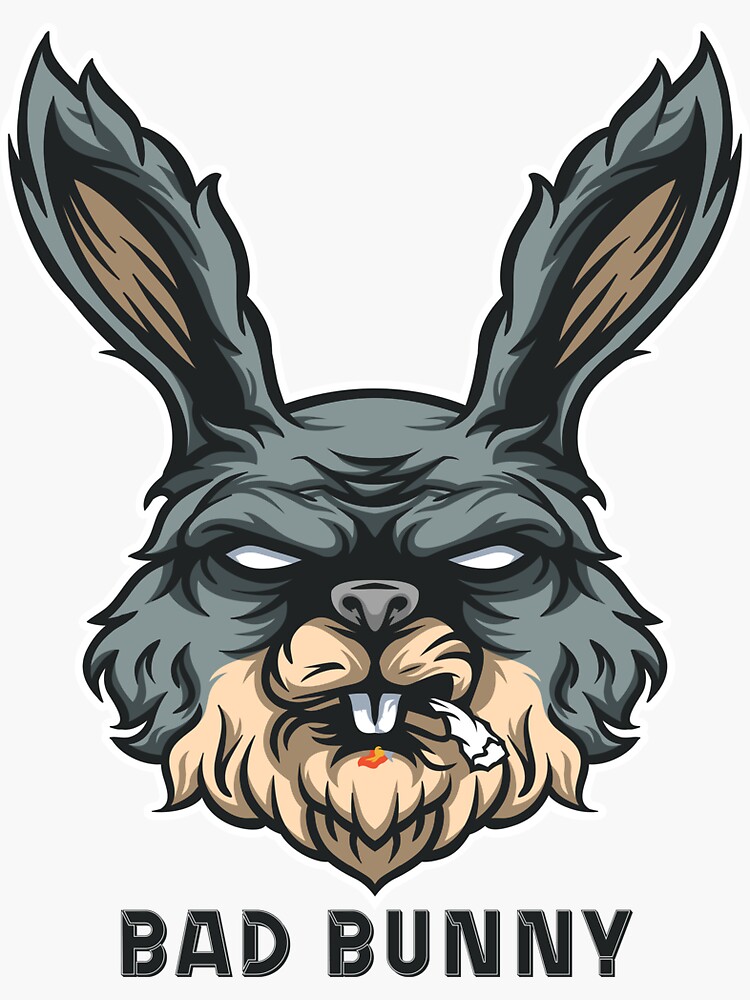 "Bad Bunny Target Smoking" Sticker for Sale by Trandesigns | Redbubble