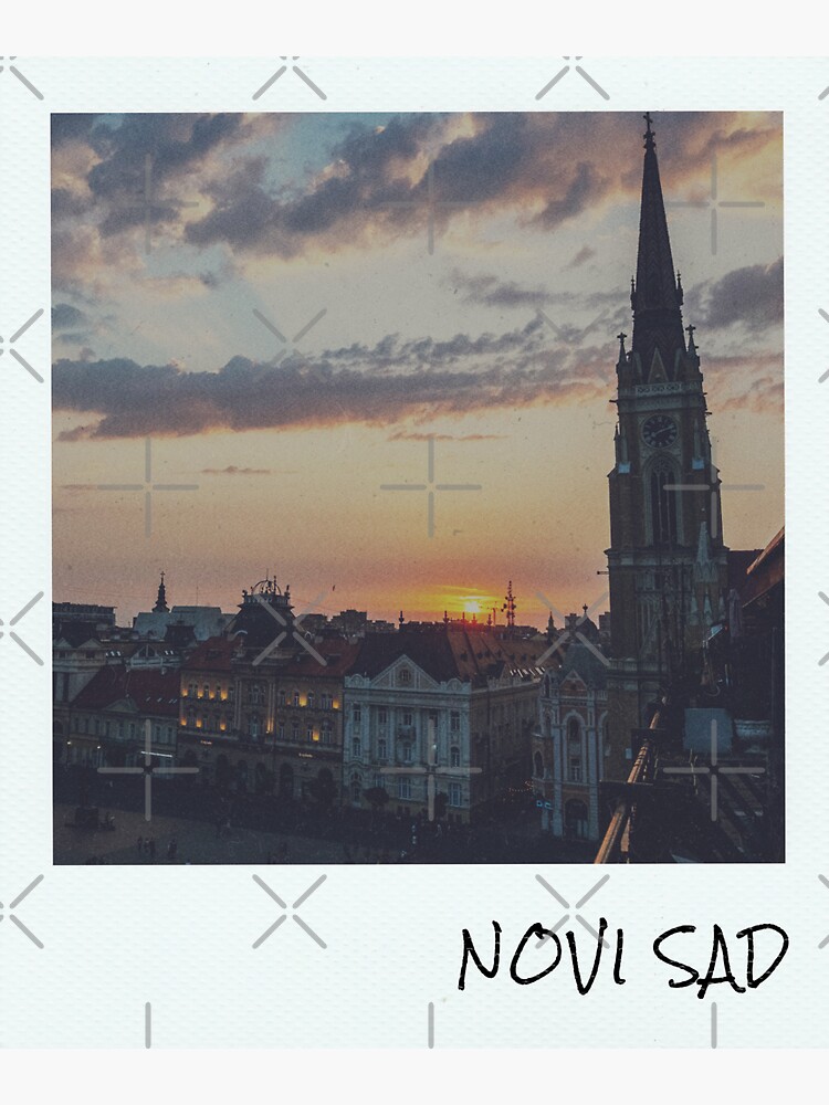 "Novi Sad Serbia Vintage Film White Frame Souvenir" Sticker by ...